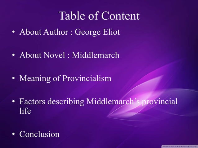 Middlemarch, A Study of Provincial Life | PPTX | Marriage and Civil ...