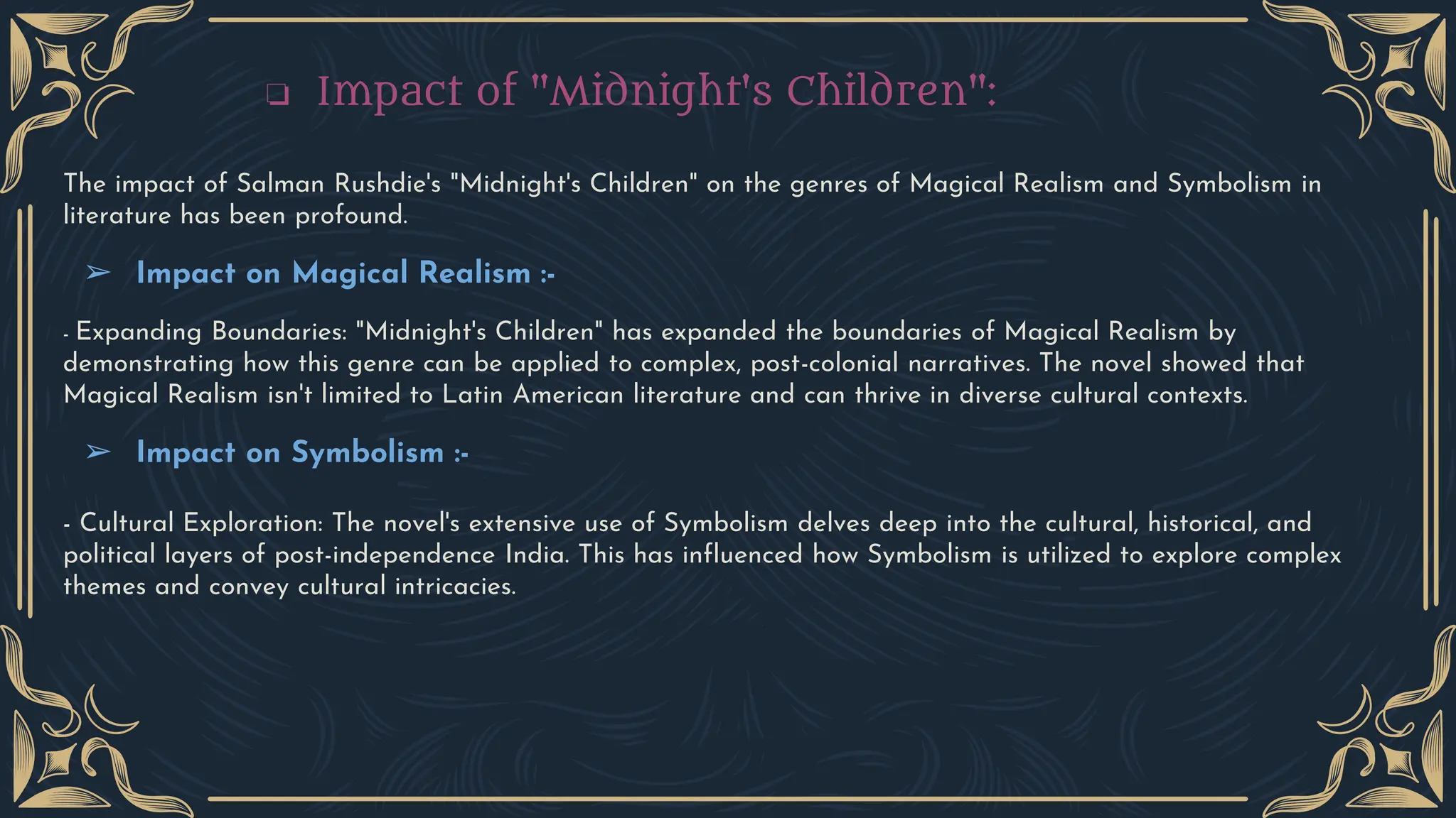 PAPER NO.202 Magical realism and Symbolism in Midnight's Children | PPTX