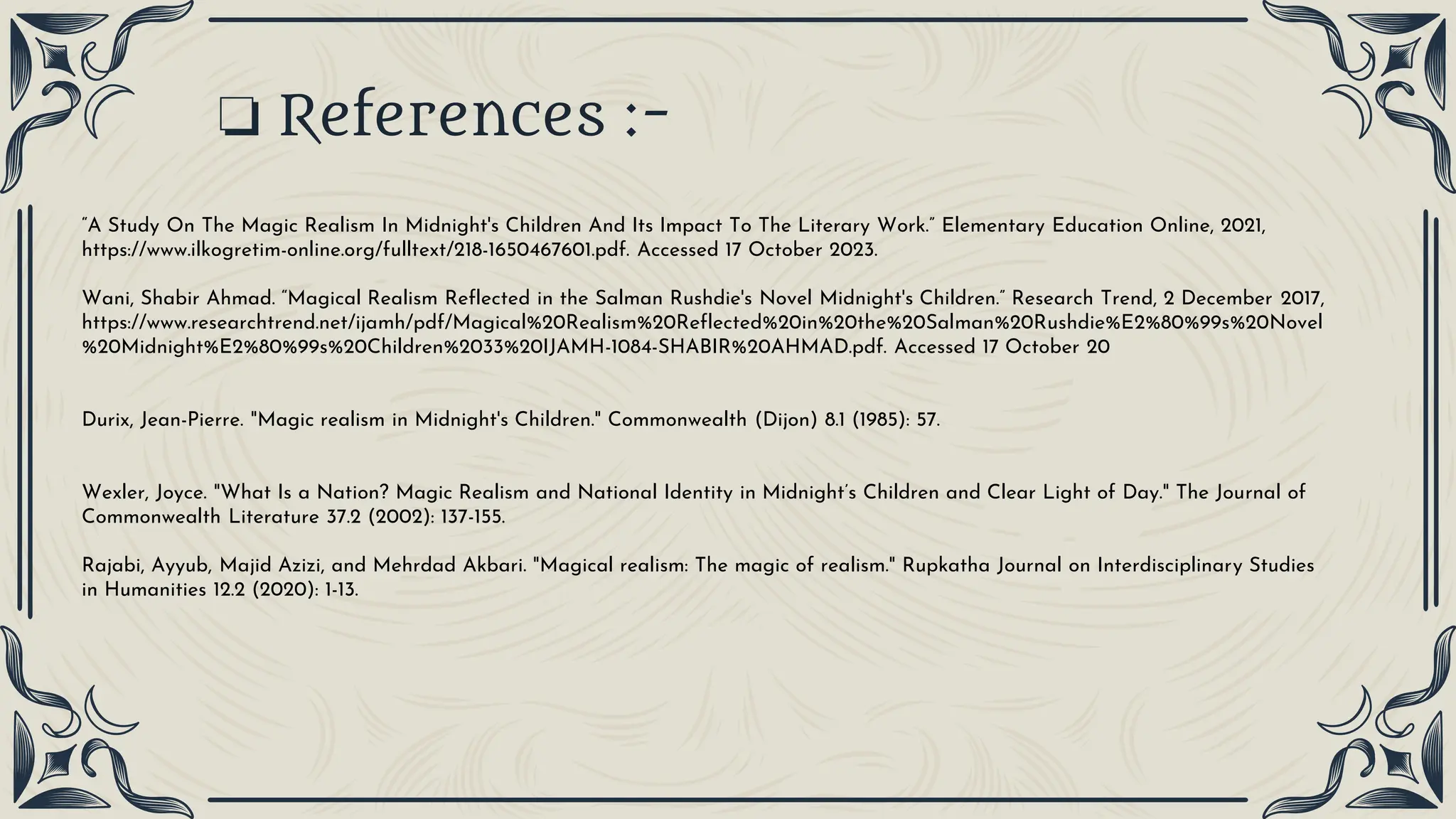 PAPER NO.202 Magical realism and Symbolism in Midnight's Children | PPTX