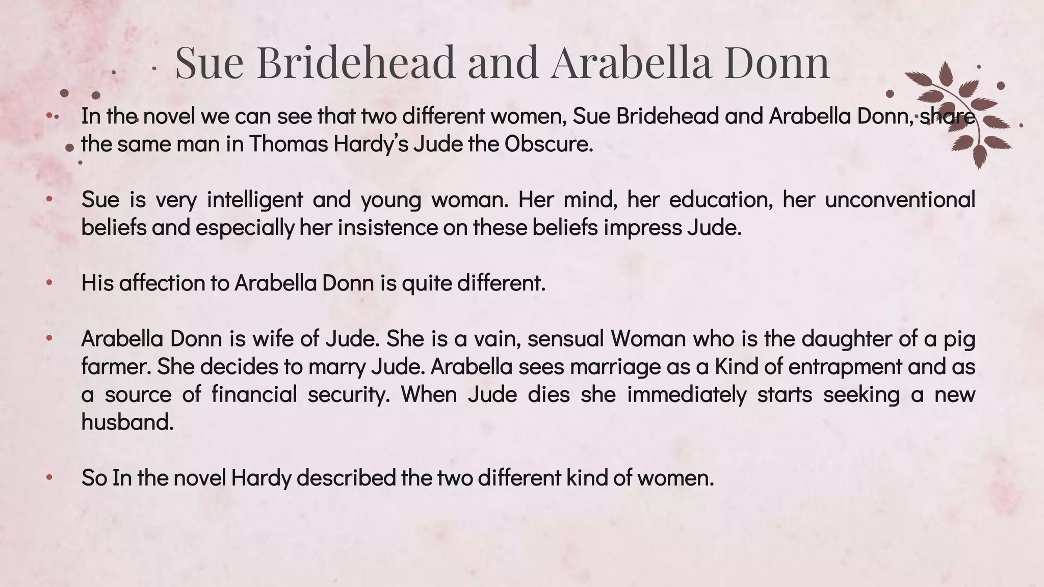 Character of Sue Bridehead paper no. 104 | PPTX