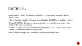 Totalitarianism in George Orwell's 1984 | PPT