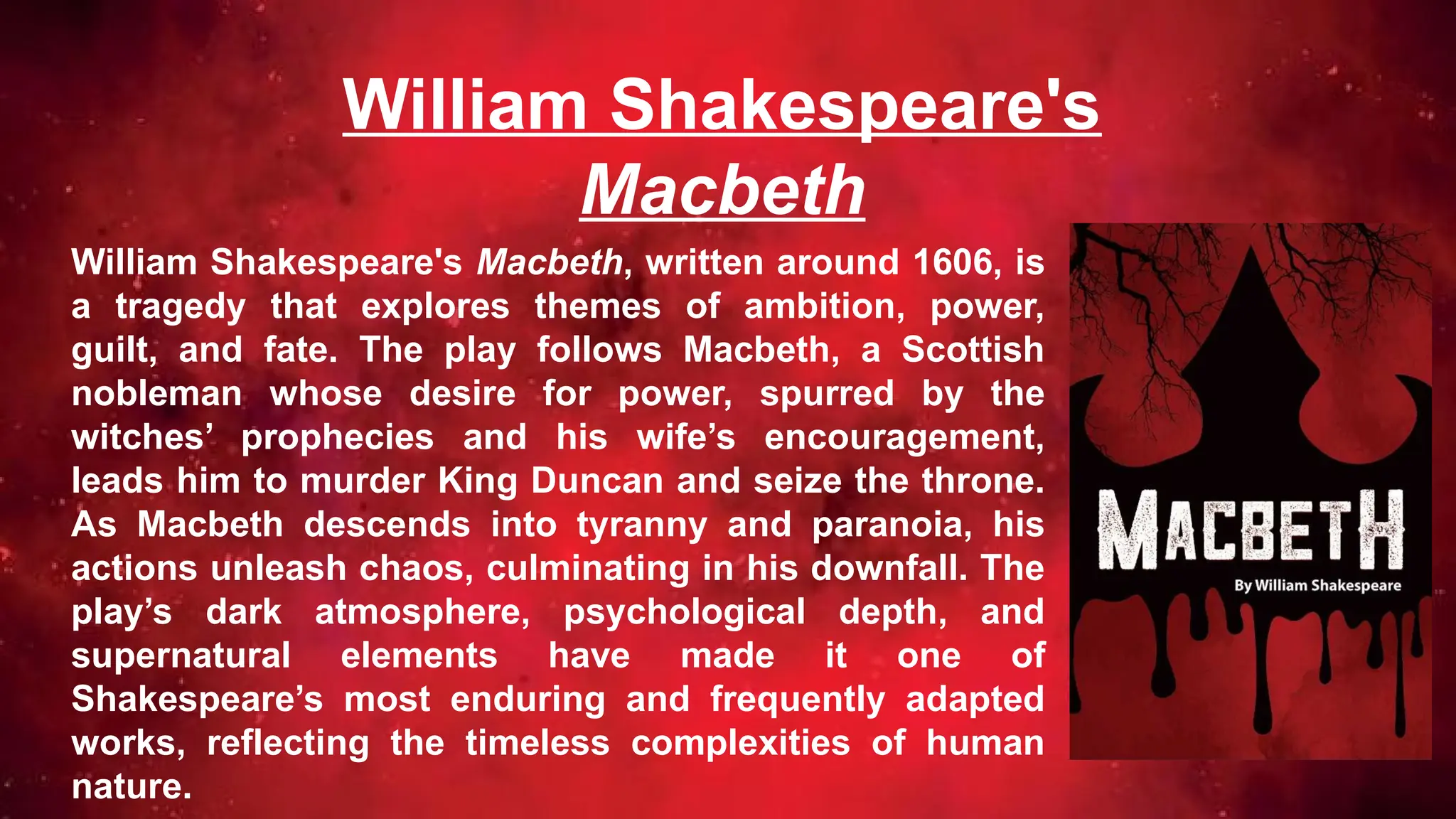 Film Adaptations of William Shakespeare's Macbeth | PPTX