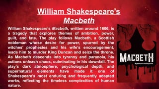 Film Adaptations of William Shakespeare's Macbeth | PPTX