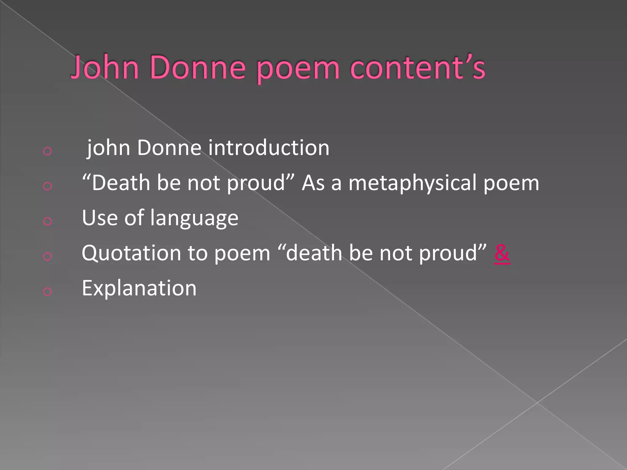 Death Be Not Proud - John Donne | PPTX
