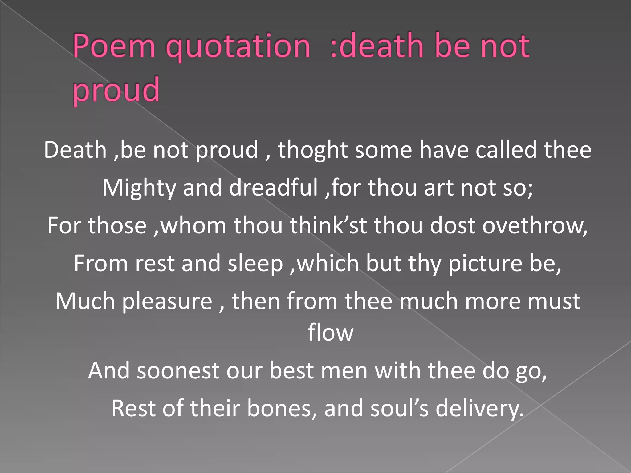 Death Be Not Proud - John Donne | PPTX