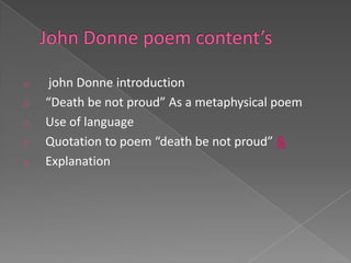 Death Be Not Proud - John Donne | PPTX