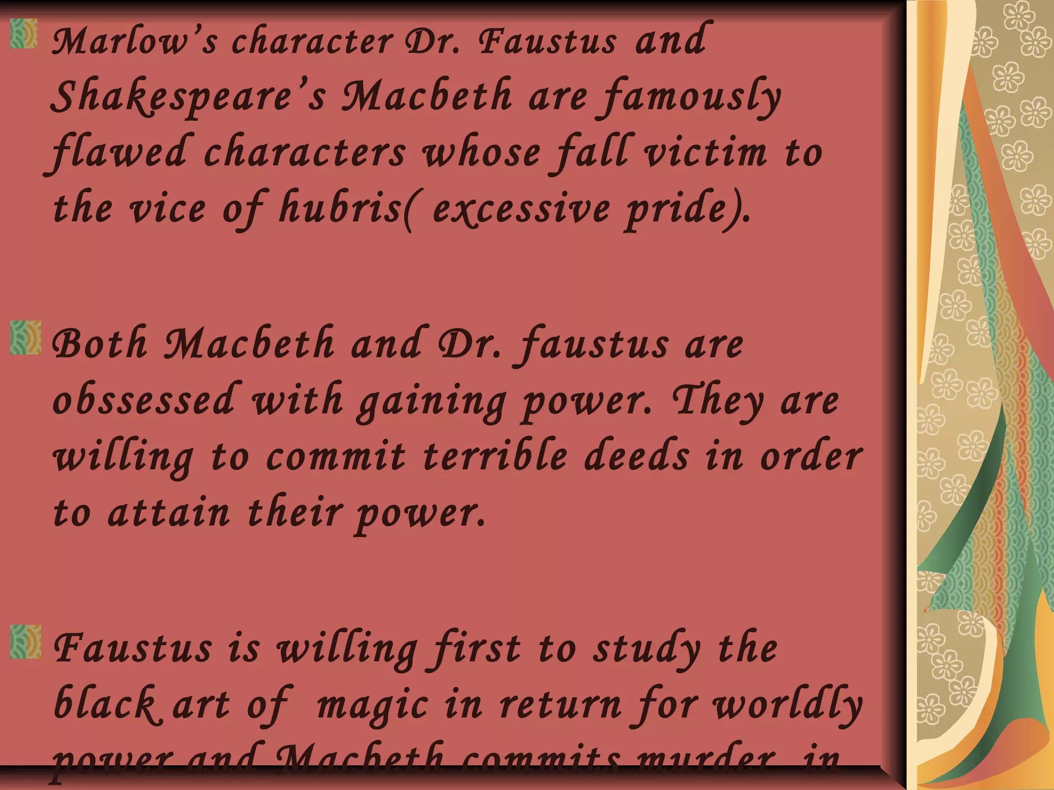 Comparision between Dr Faustus and Macbeth. | PPT