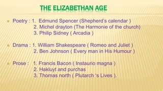 Paper no 1 Topic : difference between Elizabethan and puritan age | PPTX