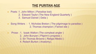 Paper no 1 Topic : difference between Elizabethan and puritan age | PPTX