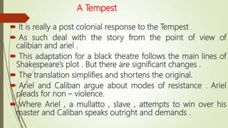 Paper no 11 A Tempest by Aime Cesaire | PPTX | Theater Venues | Attractions