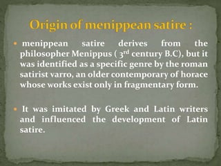 Paper no 13 The new literature Topic : Use menippean satire in one ...
