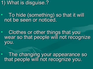 Technique of disguise in The Rivals and As you like it | PPT