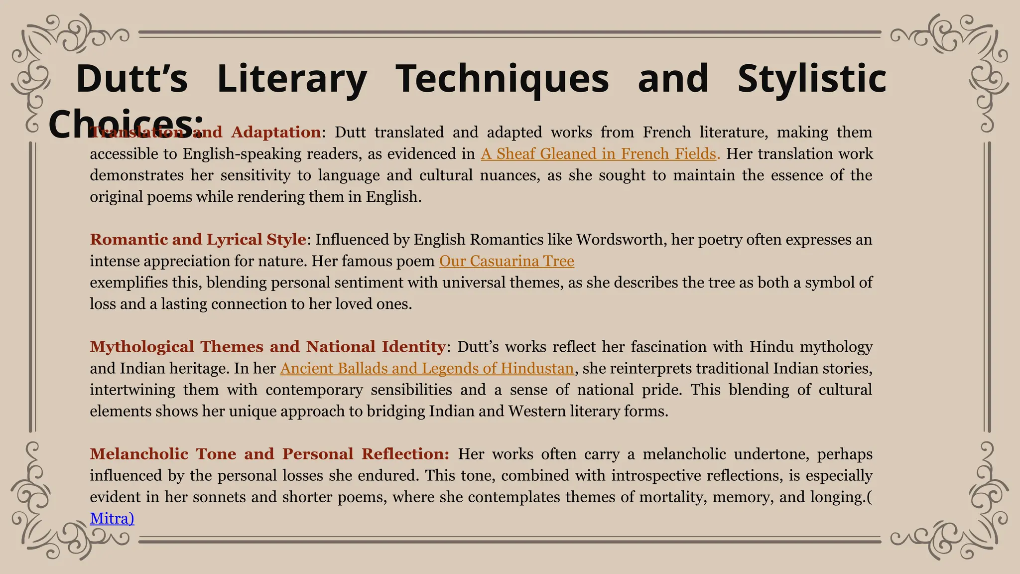 “Toru Dutt’s Approach to Indian Myths: Bridging Faith, Culture, and ...
