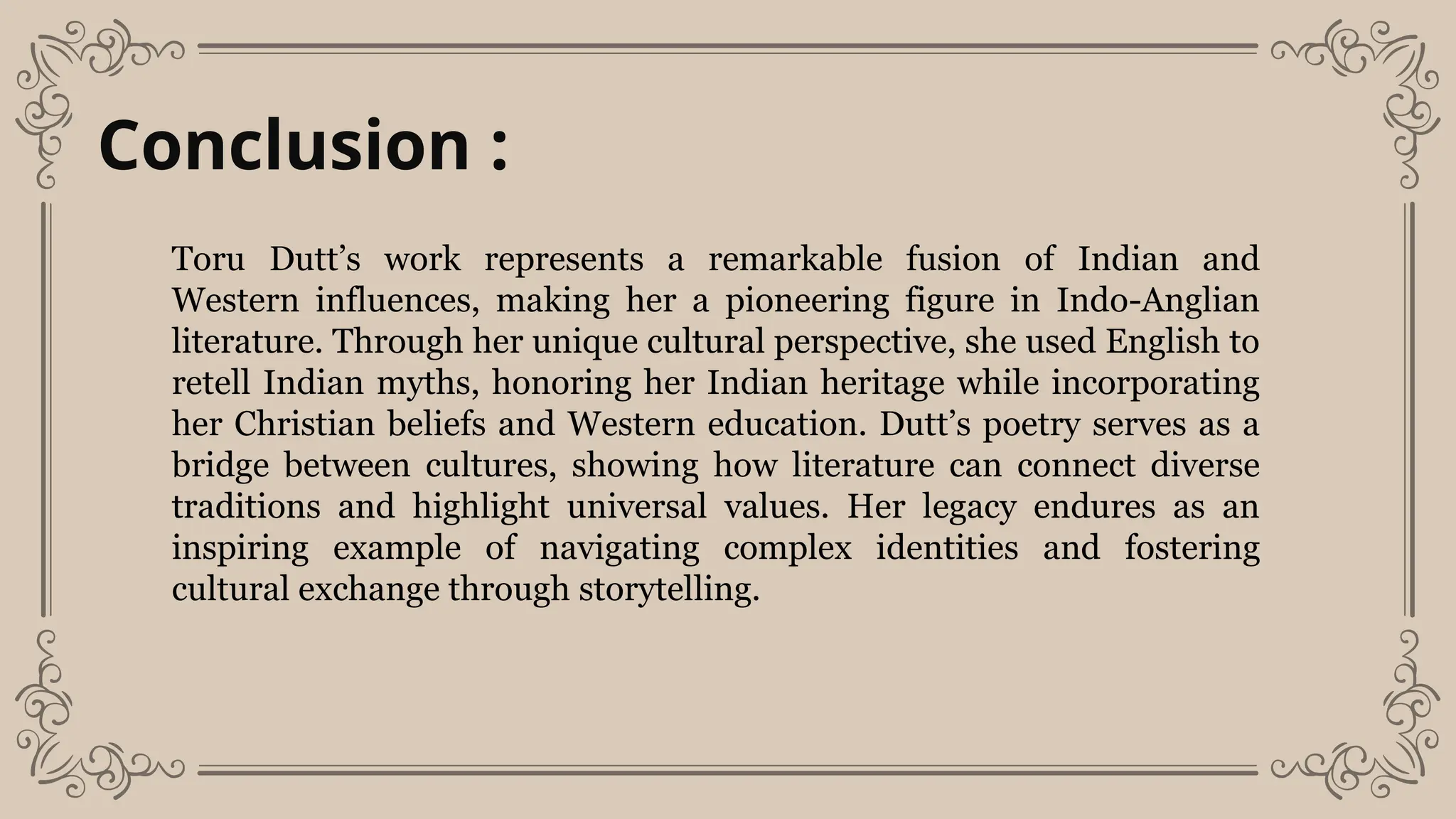 “Toru Dutt’s Approach to Indian Myths: Bridging Faith, Culture, and ...