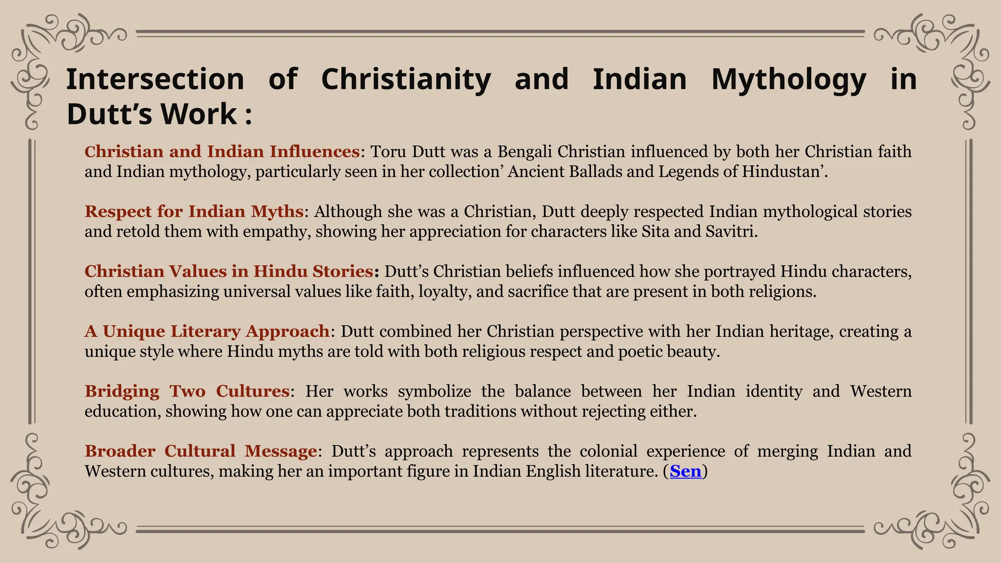 “Toru Dutt’s Approach to Indian Myths: Bridging Faith, Culture, and ...