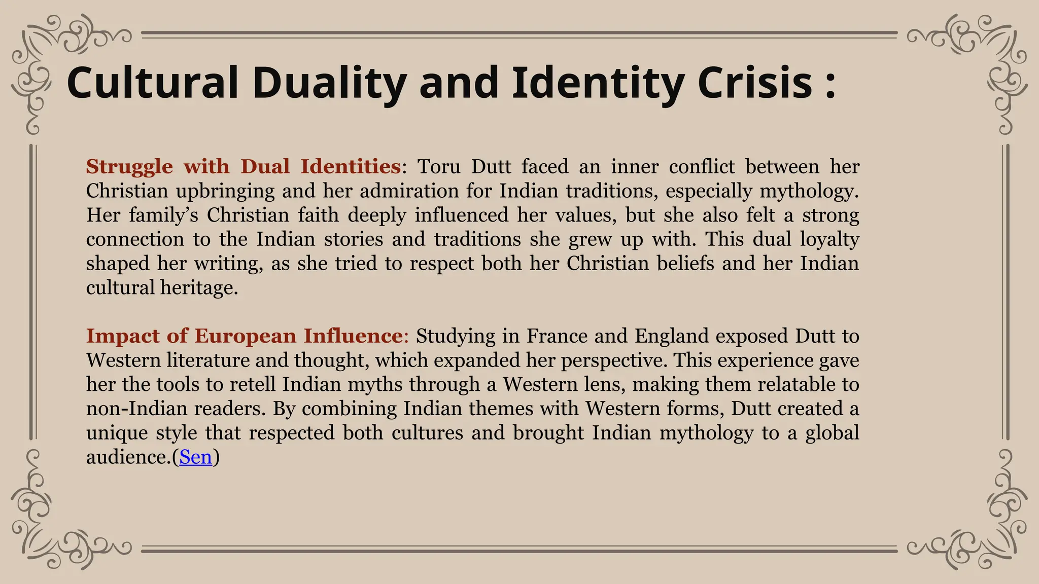 “Toru Dutt’s Approach to Indian Myths: Bridging Faith, Culture, and ...