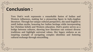 “Toru Dutt’s Approach to Indian Myths: Bridging Faith, Culture, and ...