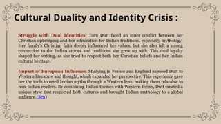 “Toru Dutt’s Approach to Indian Myths: Bridging Faith, Culture, and ...