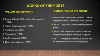 Paper no 3 Topic : Difference between Wordsworth and Coleridge | PPTX