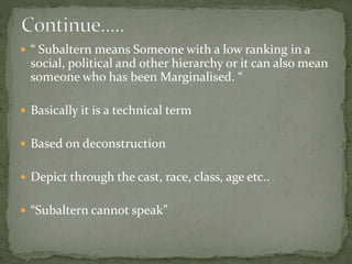 Subultern Theory | PPTX | Hinduism | Religion & Spirituality