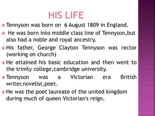 Tennyson :A study of poet | PPTX