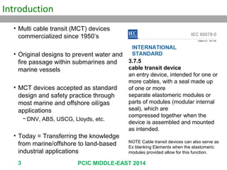 Multi Cable Transit Devices: Applications & Design Methods, PCIC Middle ...