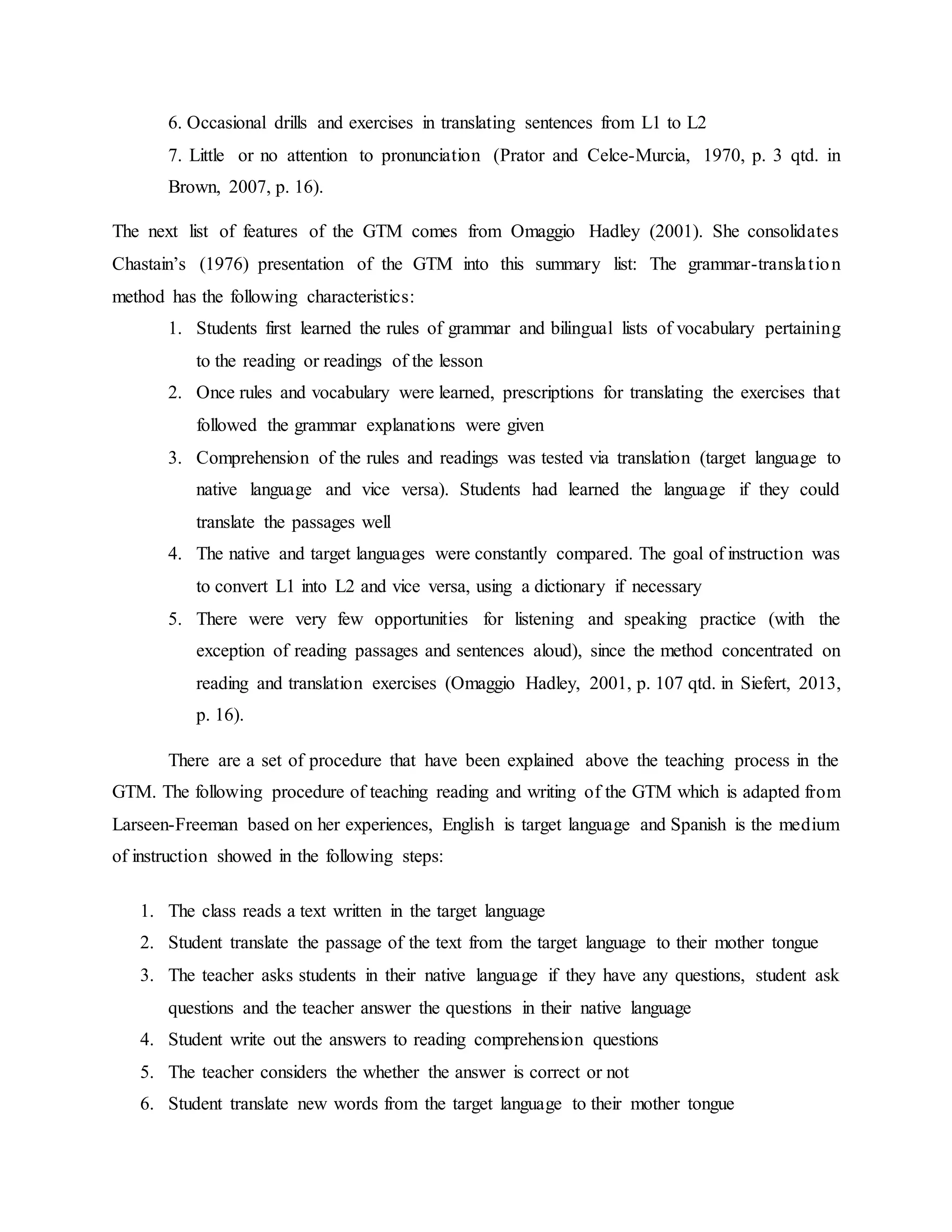 The Teaching of Reading and Writing using Grammar Translation Method | DOCX