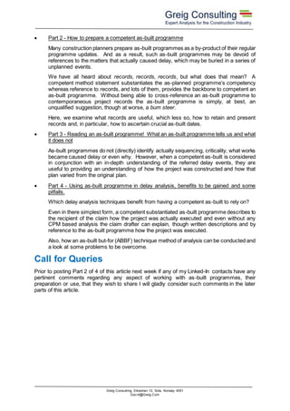 As built programmes (7 Apr 2020) Part 1 | PDF