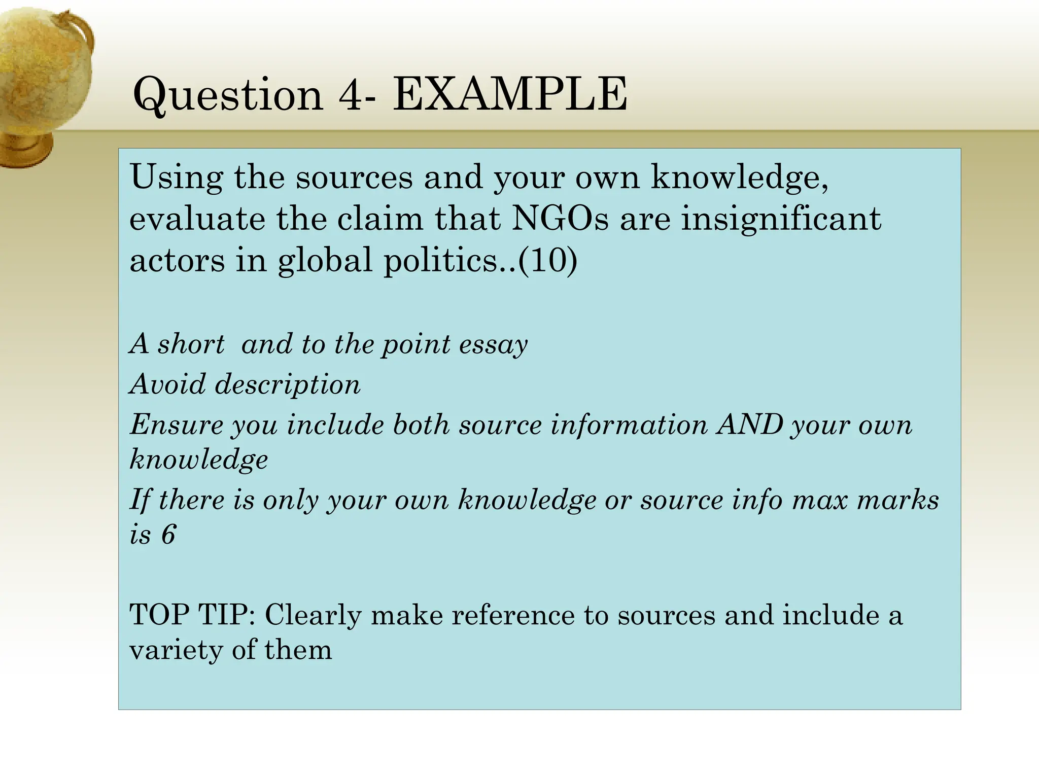 Paper One Tips for IB students Global Poltics .pptx