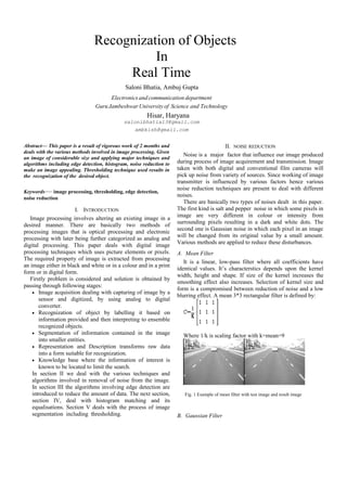 Paper on image processing | DOC