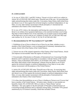 Paper On Status Of Taiwan Law In International Maritime Law | DOC