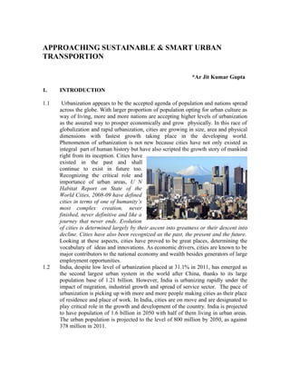 Sustainable and Smart urban Transportion | DOC