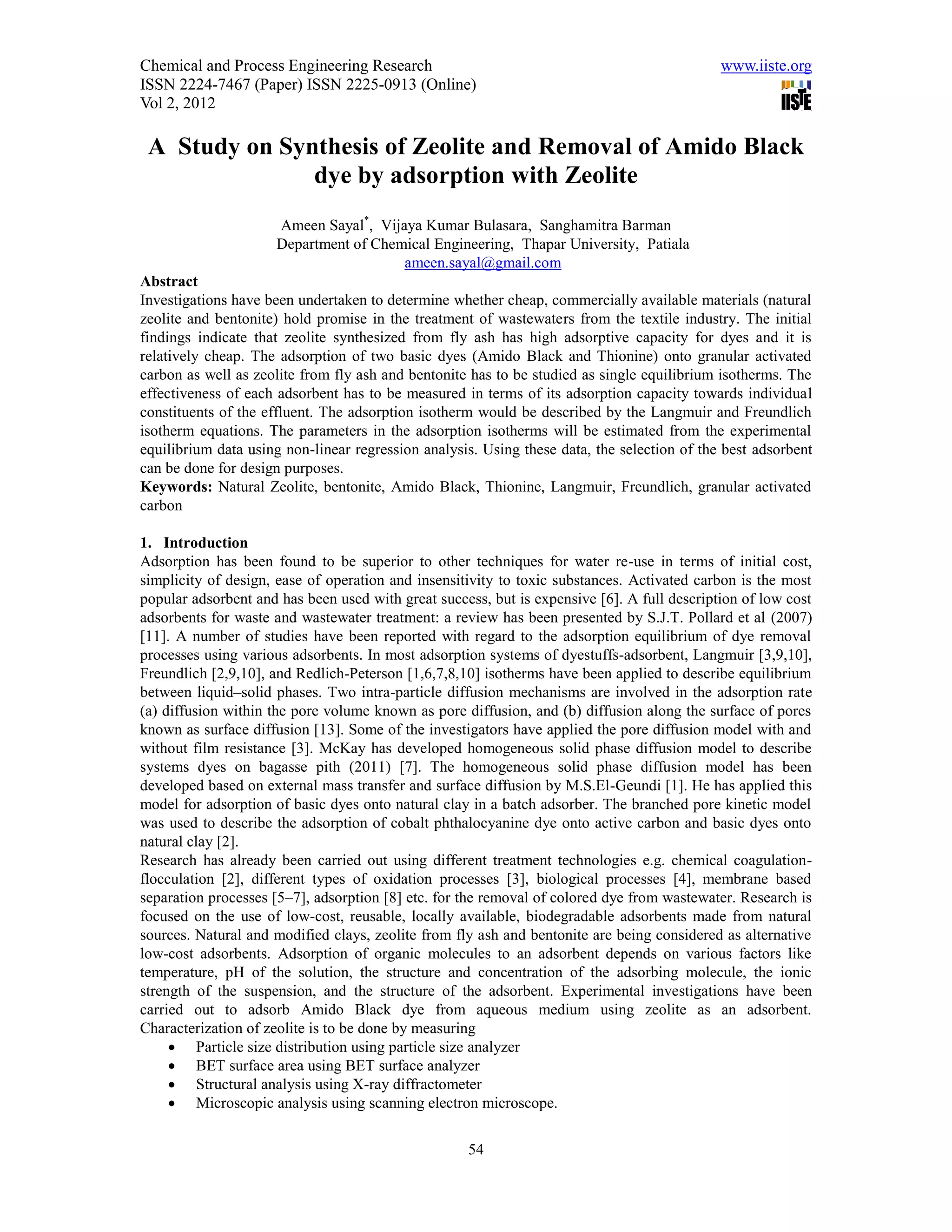 Paper on synthesis of zeolite and application | PDF | Commodities | Economy