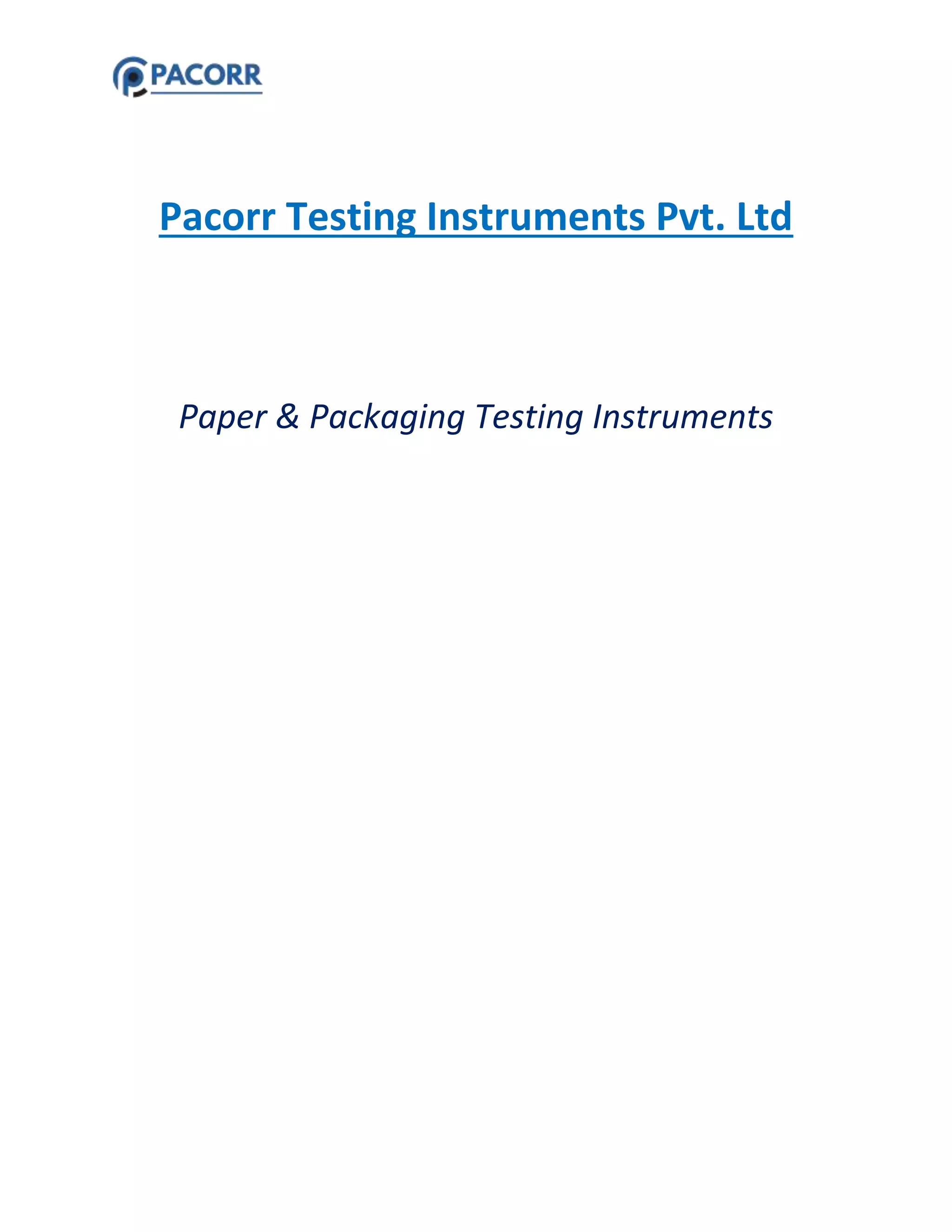 Paper packaging testing instruments | PDF