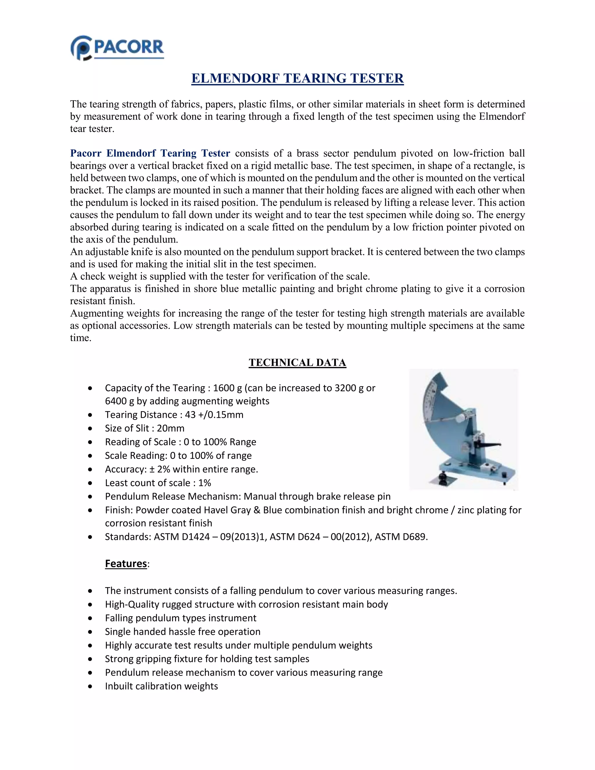 Paper packaging testing instruments | PDF