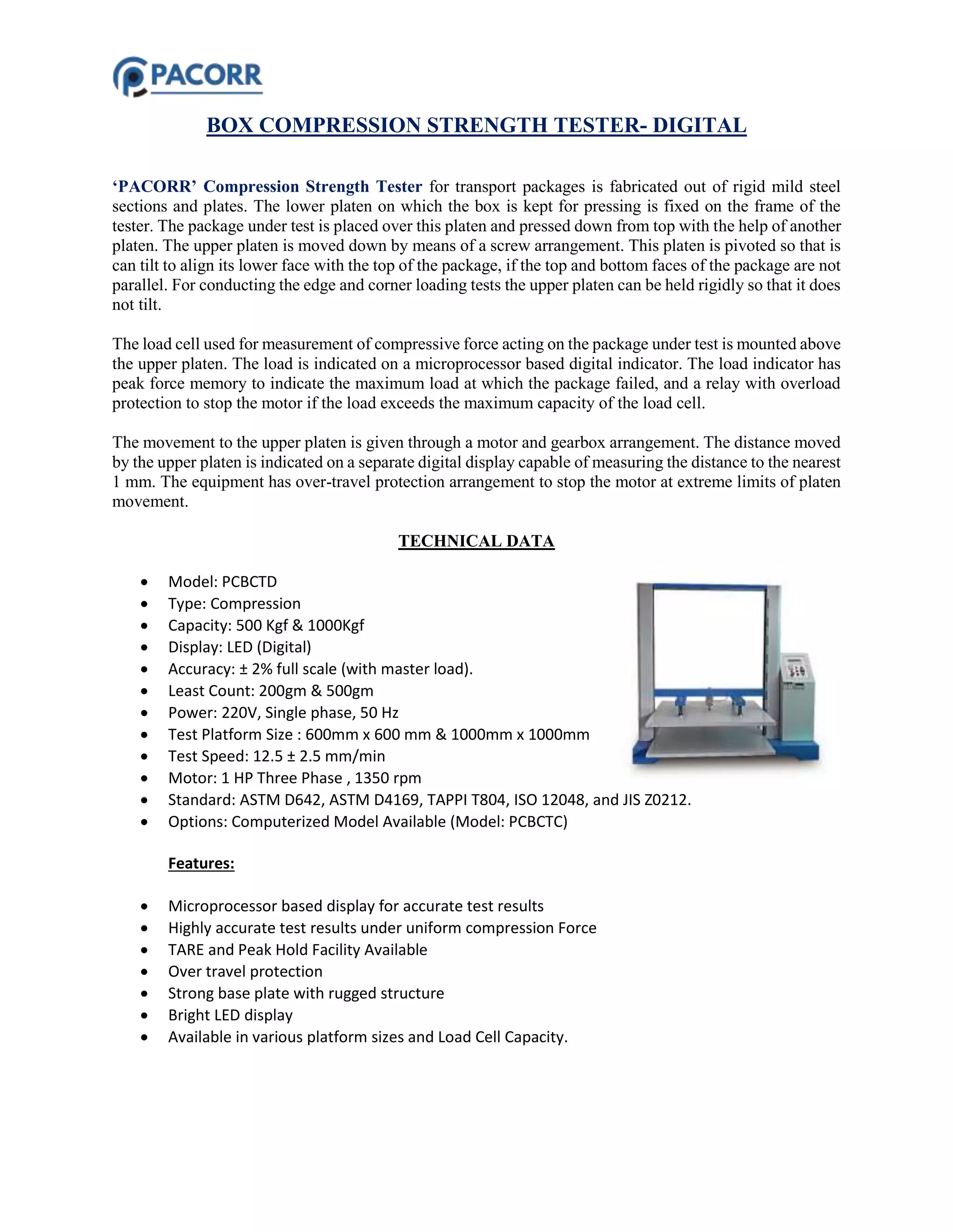 Paper packaging testing instruments | PDF