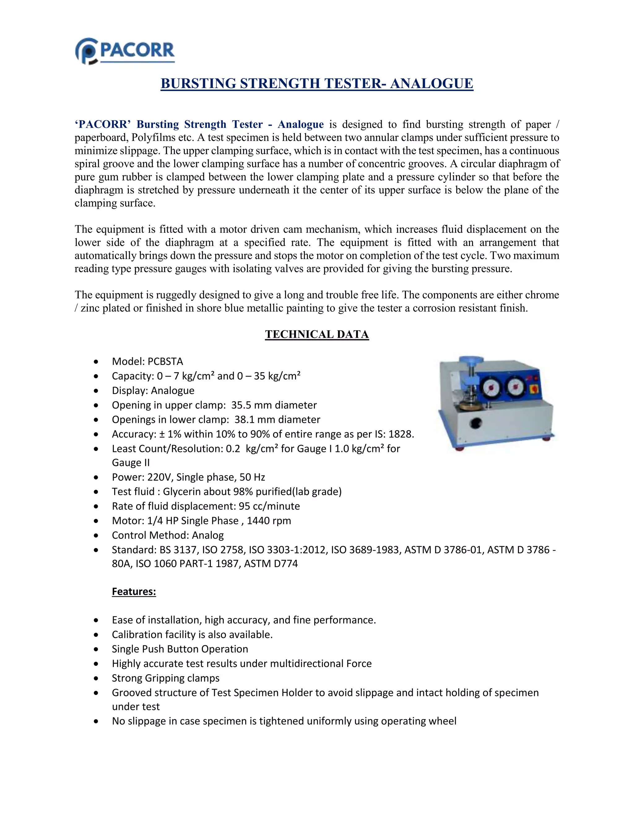 Paper Packaging Testing Instruments Pdf