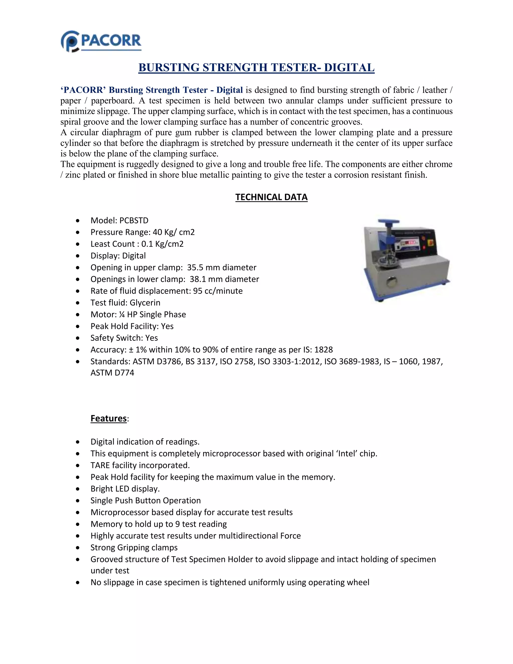 Paper packaging testing instruments | PDF