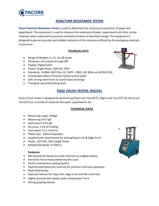 Paper packaging testing instruments | PDF