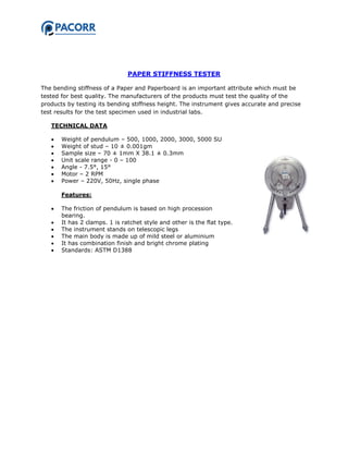 Paper and Packaging Testing Instruments | PDF