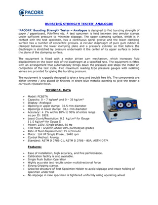 Paper and Packaging Testing Instruments | PDF