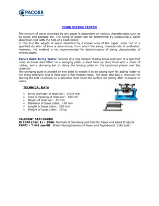 Paper and Packaging Testing Instruments | PDF