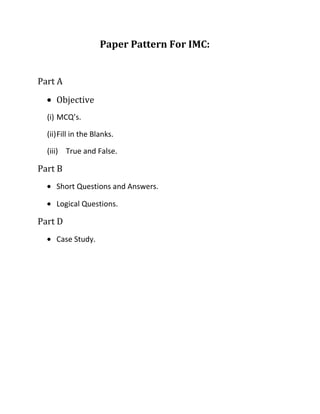 Paper pattern for imc | DOCX