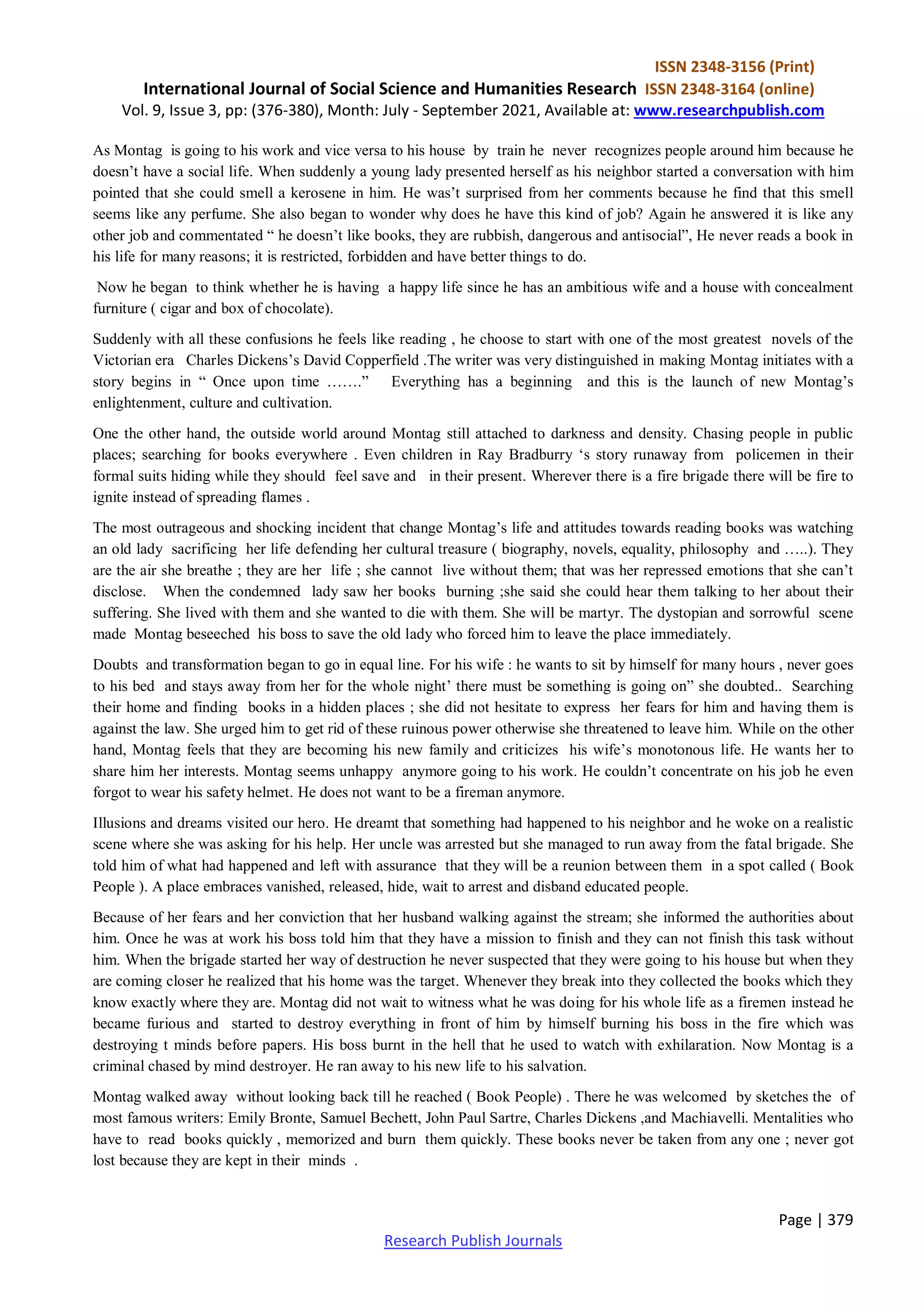 Fahrenheit 451: Dystopia in English Literature (The Conflict between ...