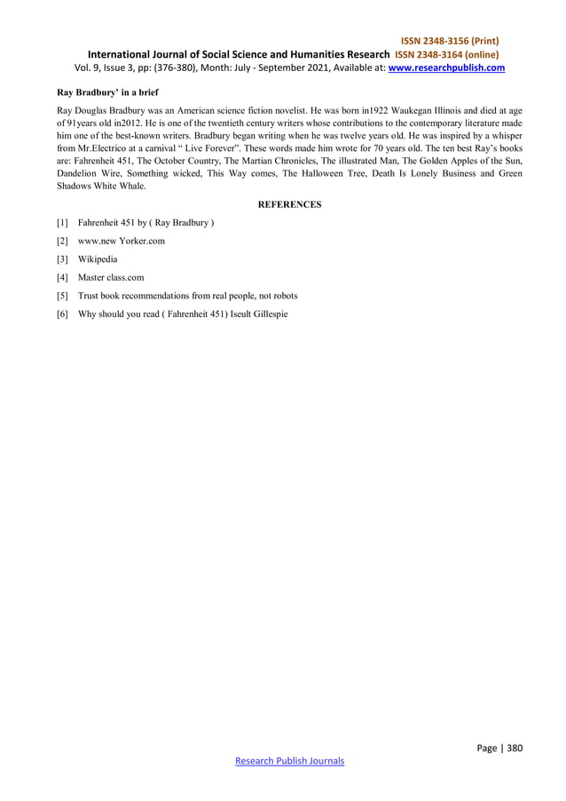 Fahrenheit 451: Dystopia in English Literature (The Conflict between ...