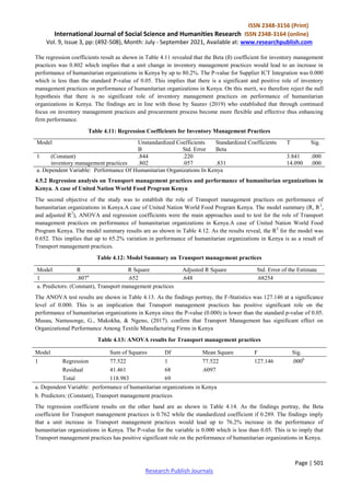 Role of Humanitarian Logistics Management Practices on Performance of ...