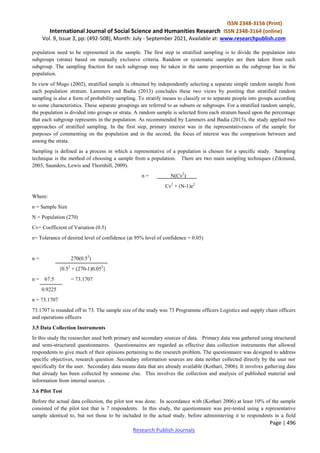 Role of Humanitarian Logistics Management Practices on Performance of ...