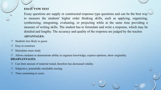 Paper pencil testing selection type items and supply type items | PPTX