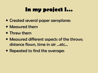 Paper plane project | PPT