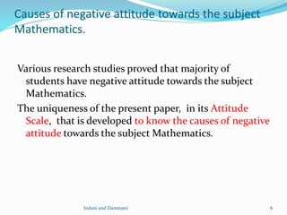Exploring the Causes of Negative Attitude of the Students towards the ...